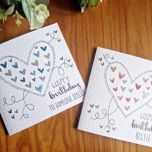Hand Painted Heart Watercolour Greeting Cards, Personalisation ...