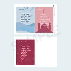 Islamic Affirmation Flashcards | 27 Flash Cards | Aesthetic Muslim ...