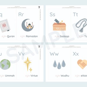 Islamic Alphabet Flashcards | 26 Letters | Aesthetic Muslim Learning ...