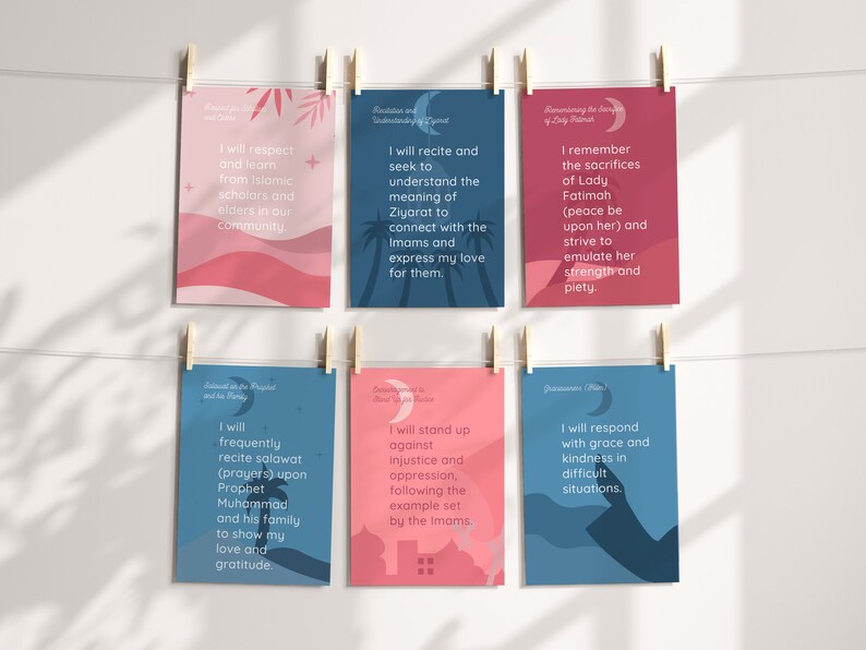 Islamic Affirmation Flashcards | 27 Flash Cards | Aesthetic Muslim ...