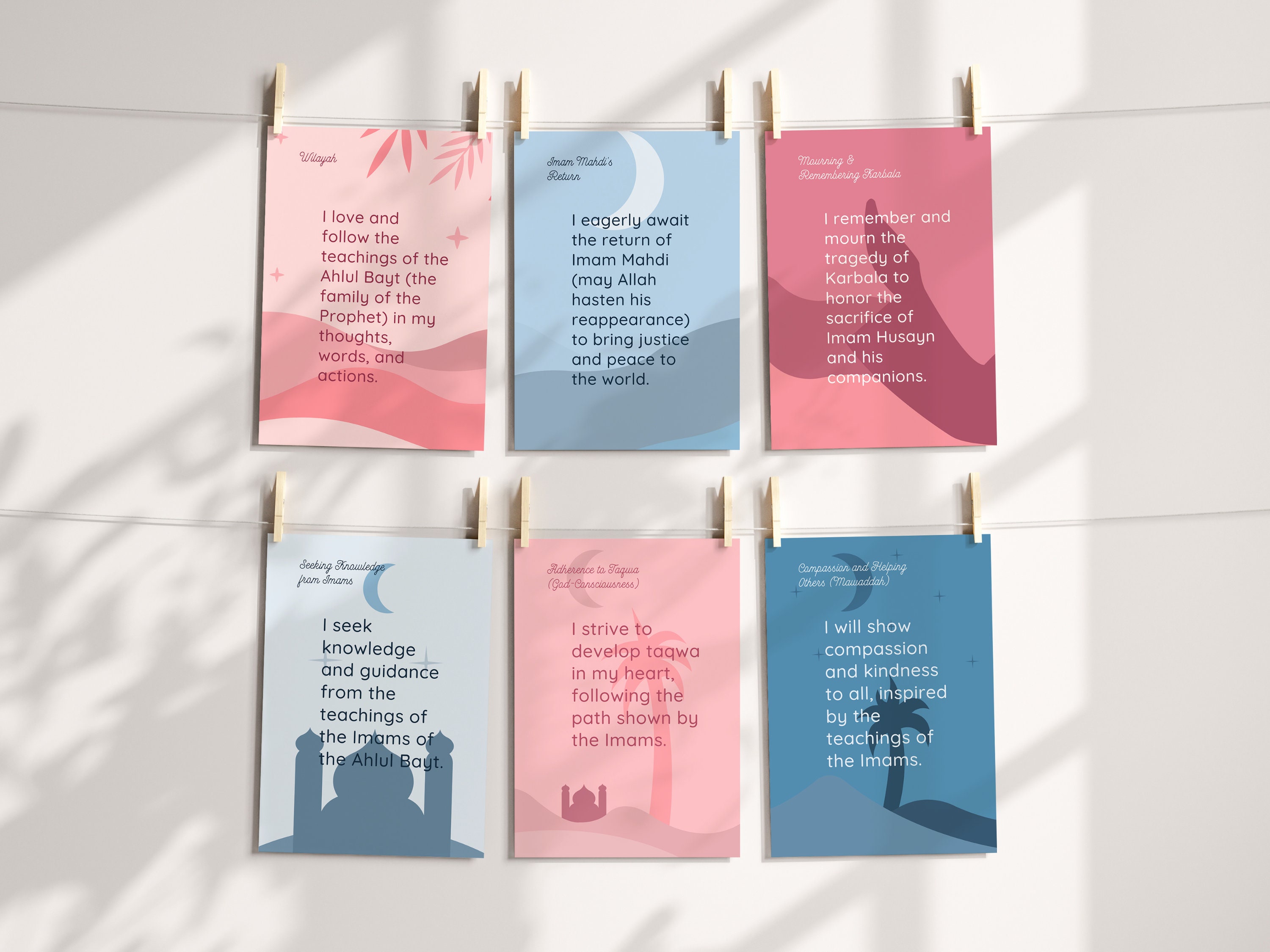 Islamic Affirmation Flashcards 27 Flash Cards Aesthetic Muslim Learning ...