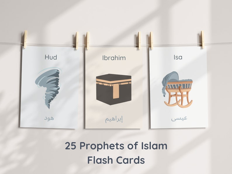 Prophets in Islam Flashcards | 25 Prophets | Aesthetic Muslim Learning ...