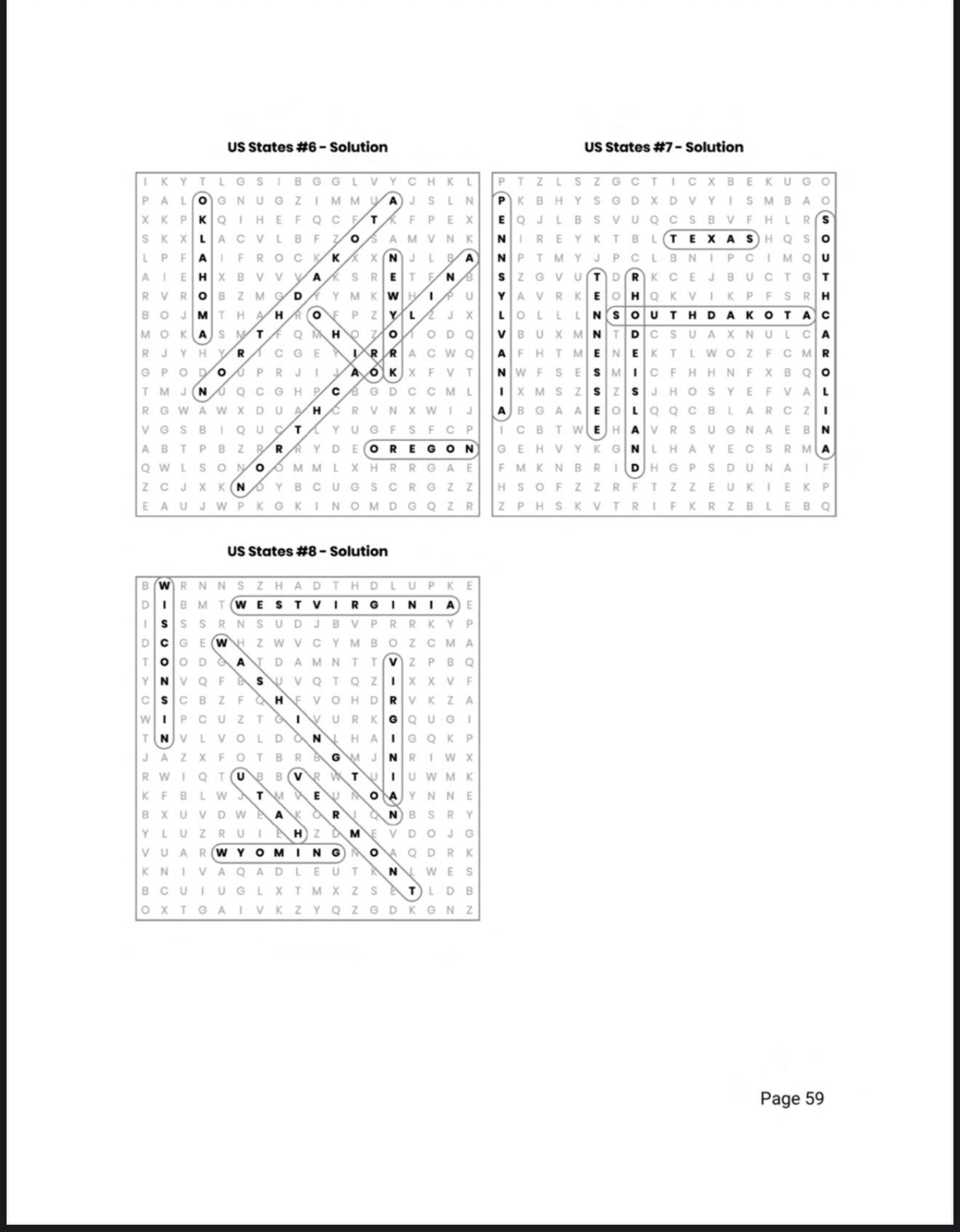 US Geography Word Search for Kids and Students 47 Pages - Etsy