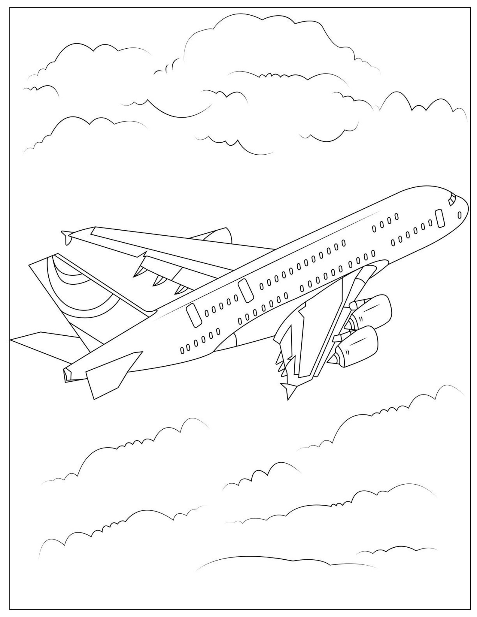 Airplane detailed adult coloring page - dgbillo