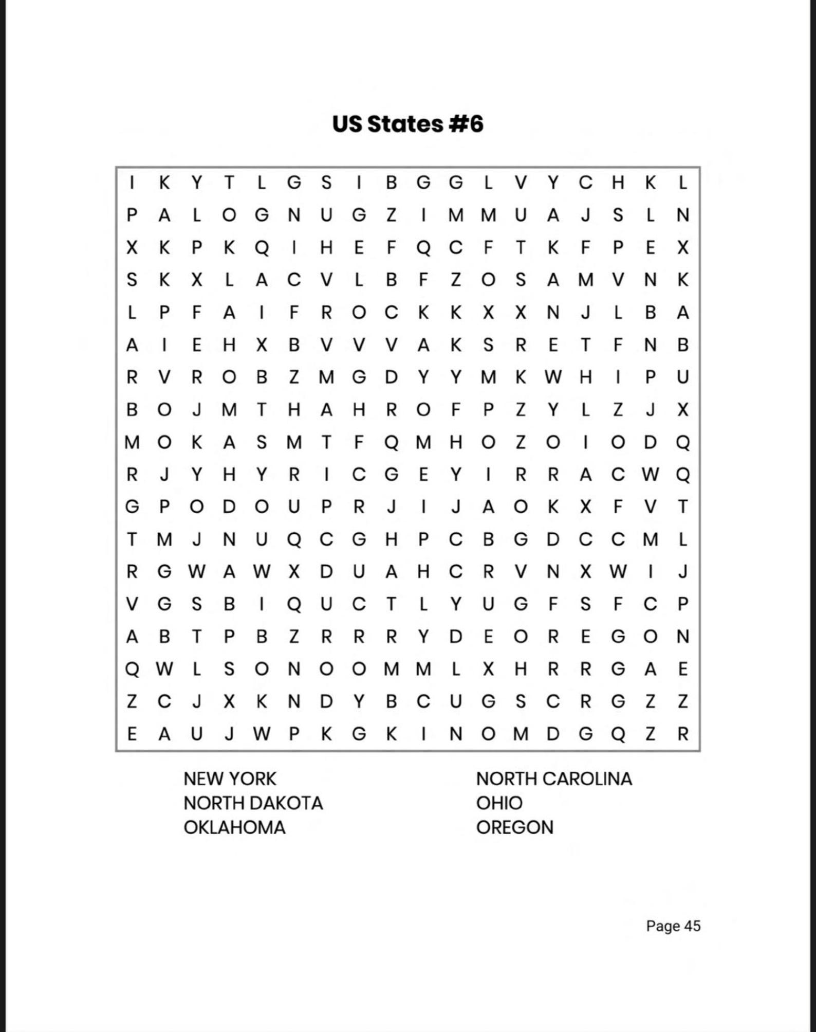 US Geography Word Search for Kids and Students 47 Pages - Etsy