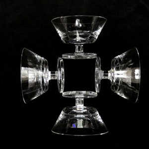 4 Vintage Germany Crystal Glasses Peill Putzler Mid Century Dessert Ice ...