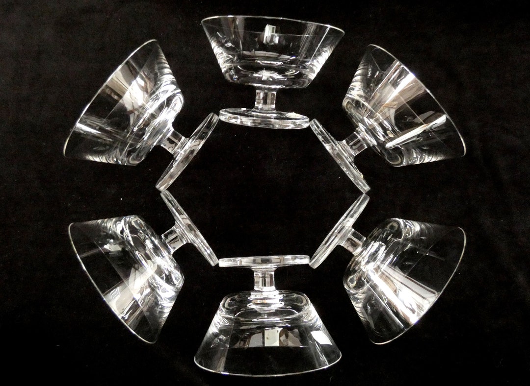 6 Vintage Peill Putzler Germany Crystal Glasses Mid Century Dessert Ice ...