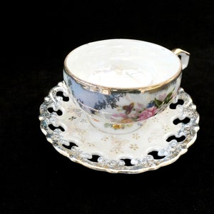 Antique Fred Roberts China 3 Footed Tea Cups and Lattice - Etsy