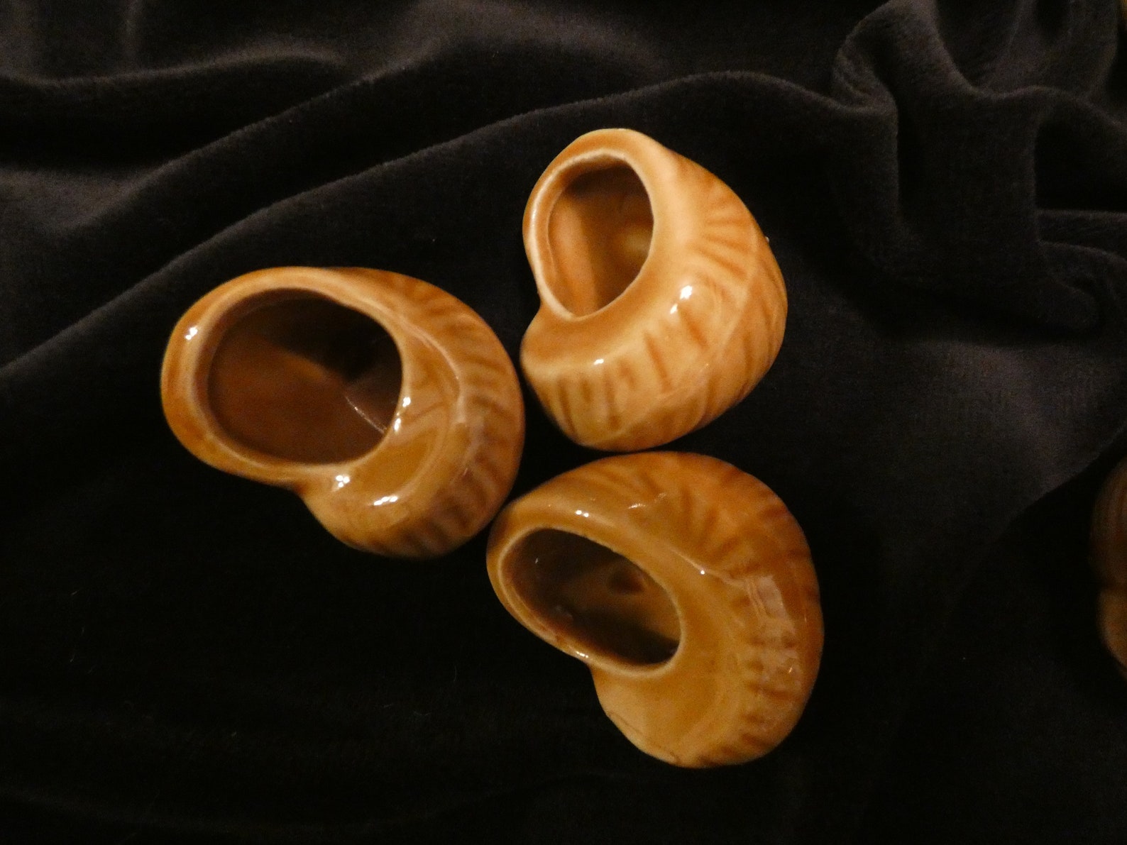 Vintage French Ceramic Escargot Shells: Brown Glazed Baking Dishes - Etsy