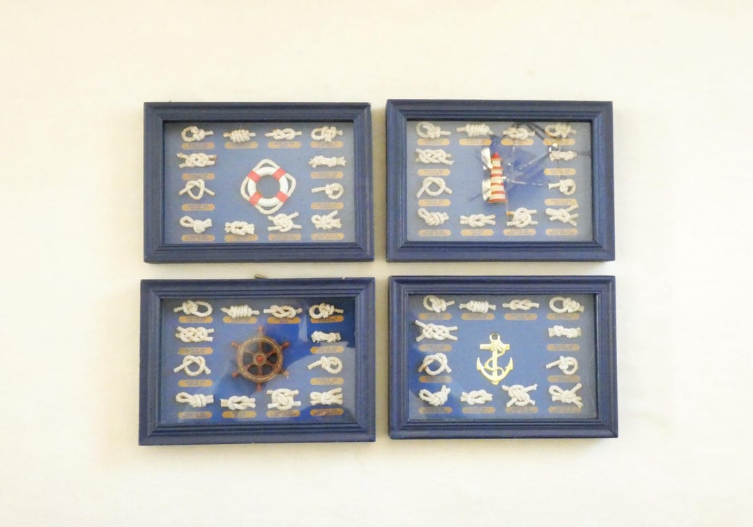 Vintage Nautical Knot Display: Ship Rudder, Anchor - Framed Set of 2 - Etsy