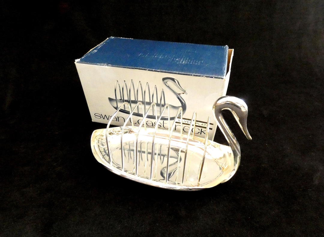 Vintage Swan Toast Holder Silver Plated Art Deco Serving Tray French ...