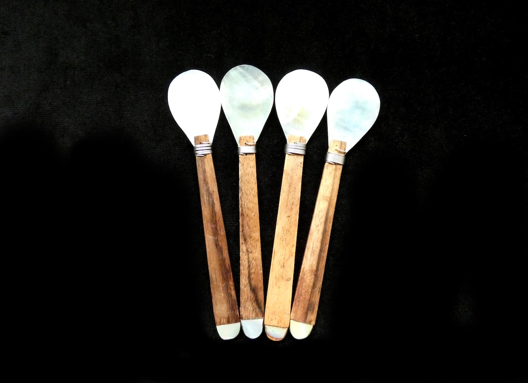 Vintage French Mother of Pearl Caviar Spoon With Exotic Wood Handle - Etsy