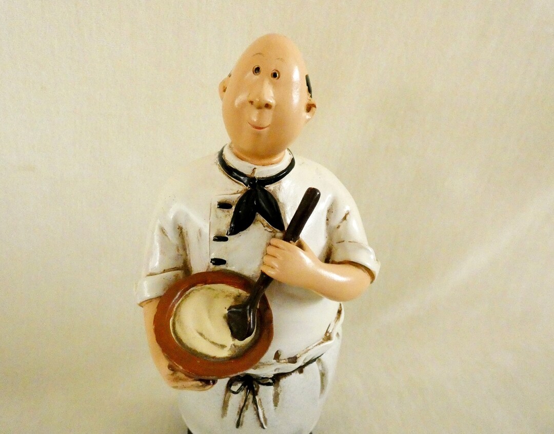 Vintage French Chef Figurine Baker Statue Retro Cook Statuette - Etsy