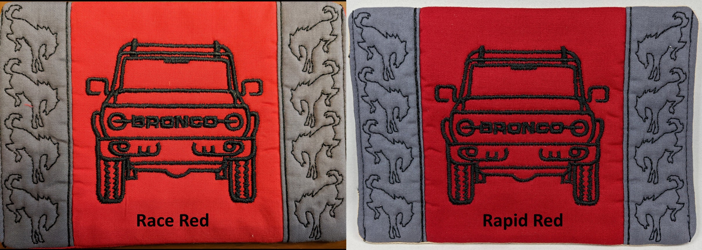 Embroidered Bronco Mug Rugs - Etsy