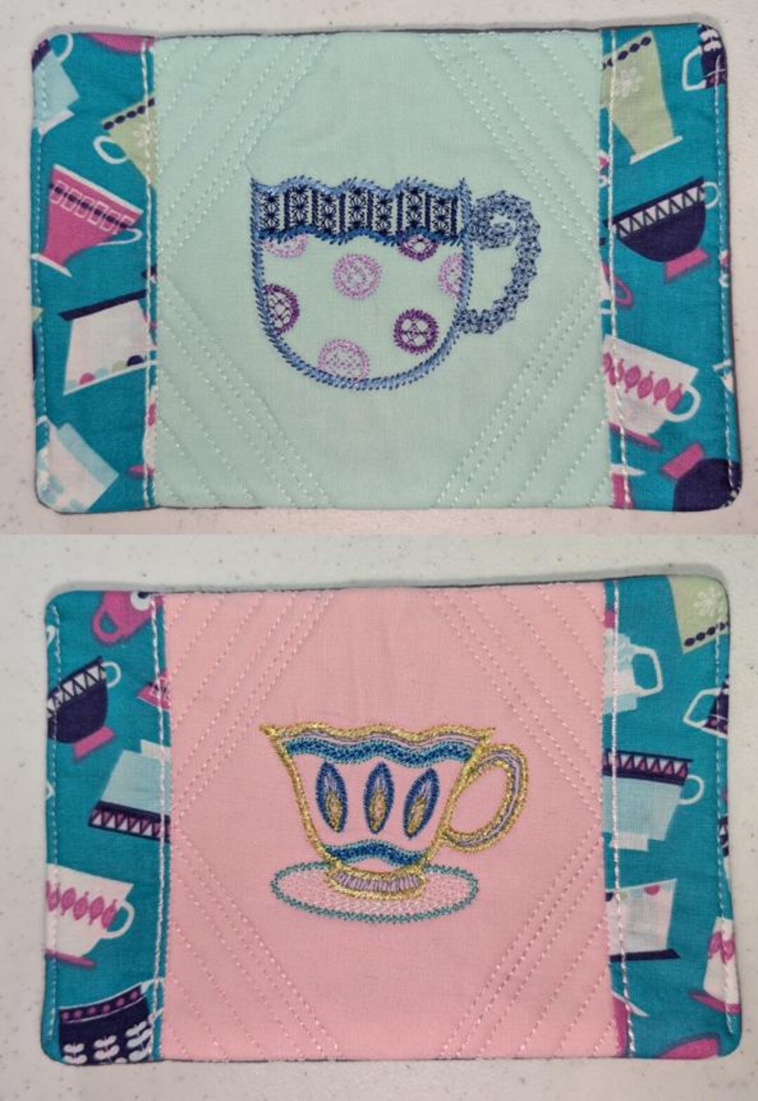 Embroidered Tea Mug Rugs - Etsy