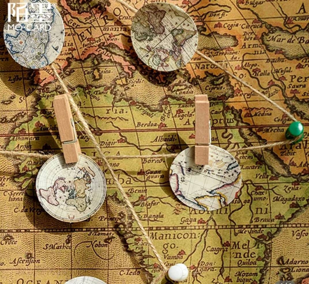 World Globe Stickers 45 Pieces. Travel World Vintage Style - Etsy UK