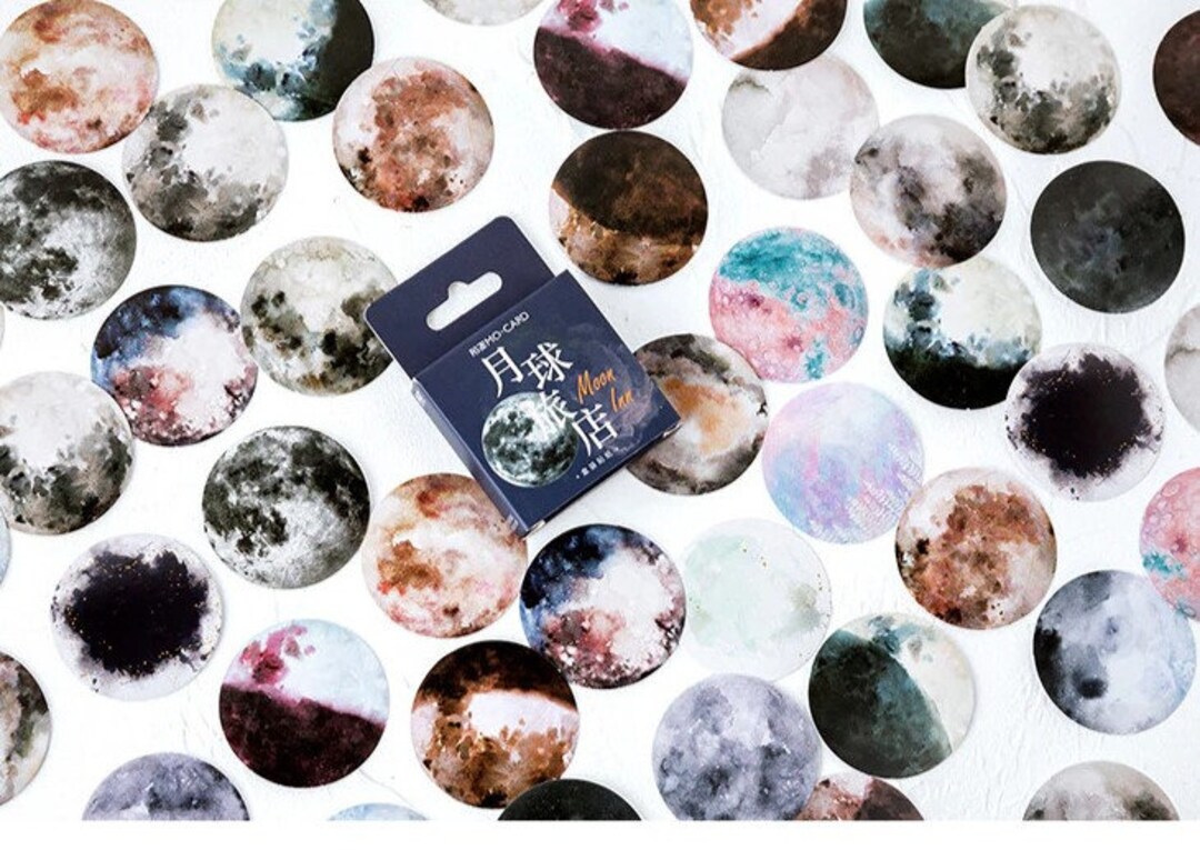 Moon Stickers, 46 Pieces. Moon Phase Stickers, Space Stickers, Planner ...