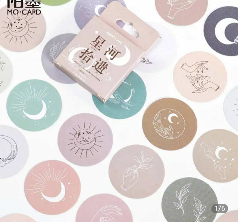 Lunar Moon Stickers 45 Pieces. Celestial Stickers Space - Etsy