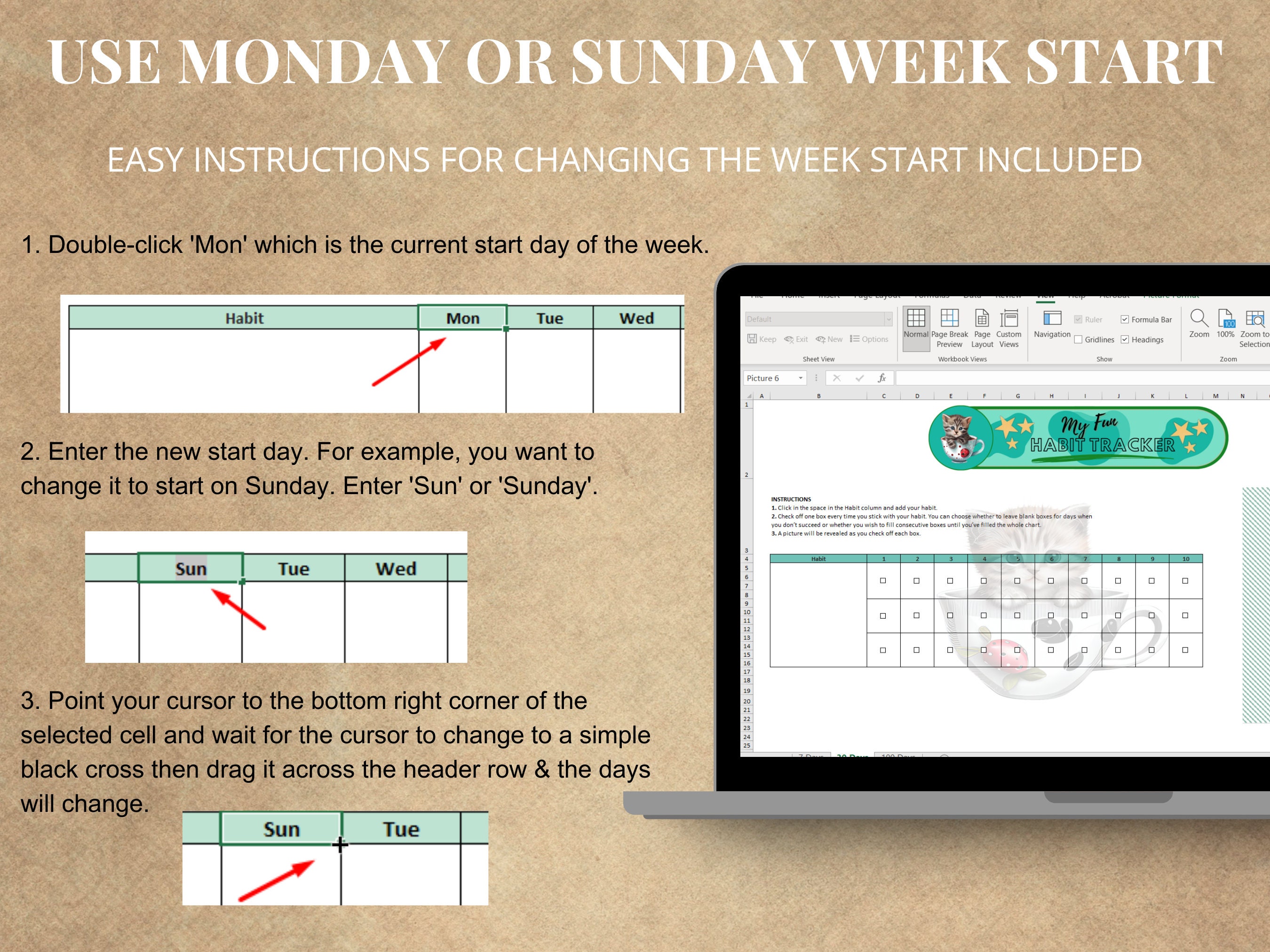 Fun Habit Tracker Spreadsheet| Excel Habit Tracking Speadsheet| Weekly ...