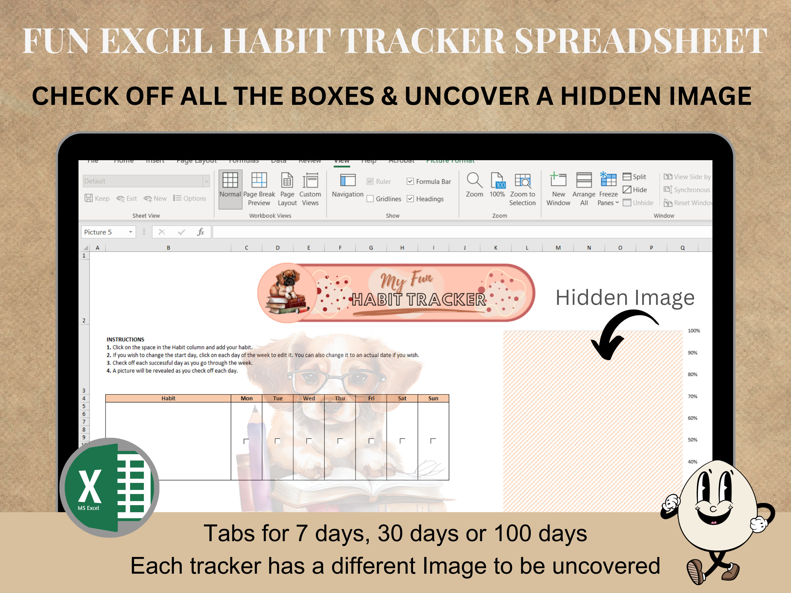 Fun Habit Tracker Spreadsheet| Excel Habit Tracking Speadsheet| Weekly ...