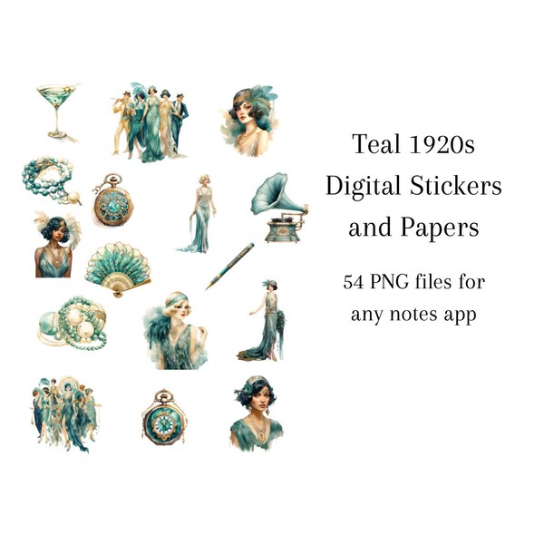 1920s Digital Stickers - Etsy
