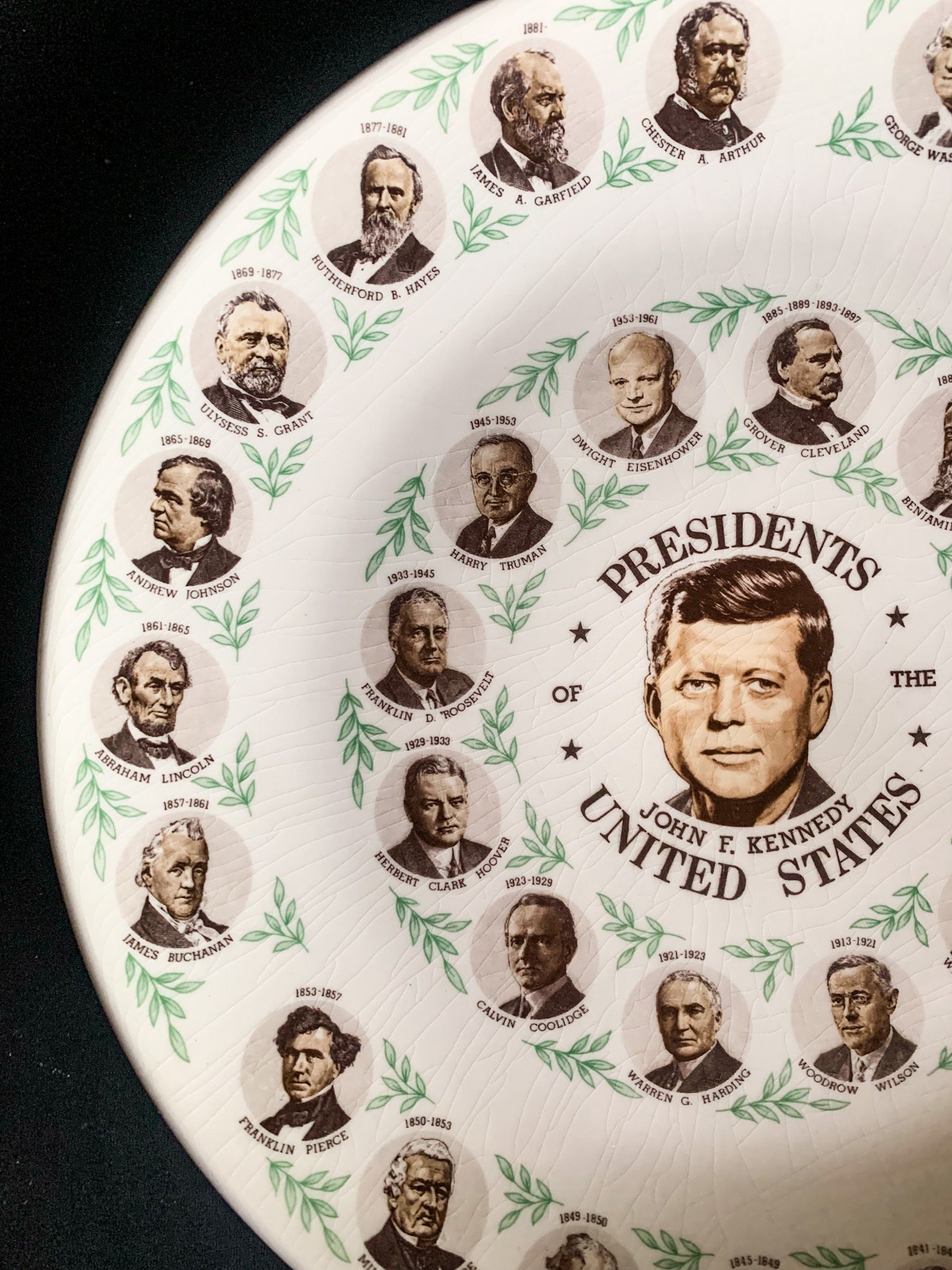 Vintage Souvenir Plate Presidents of the United States John F - Etsy