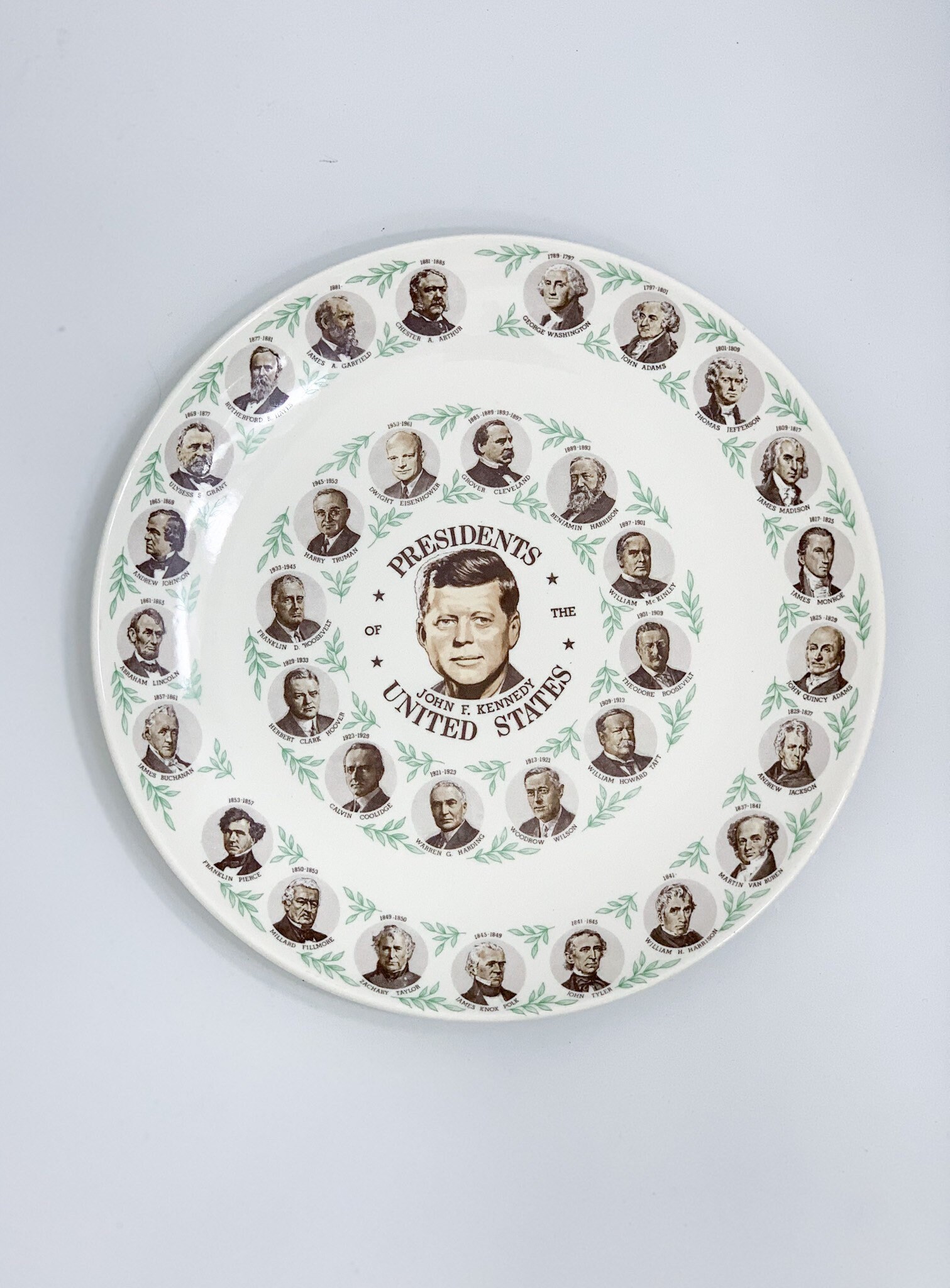 Vintage Souvenir Plate Presidents of the United States John F - Etsy
