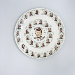 Vintage Souvenir Plate Presidents of the United States John F Kennedy ...