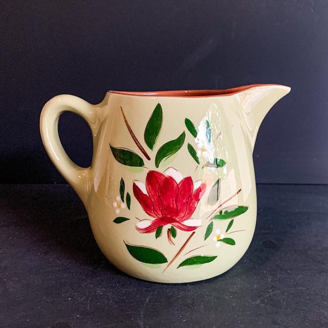 Vintage Stangl Pottery Magnolia Pitcher - Hand Painted Mid-century ...