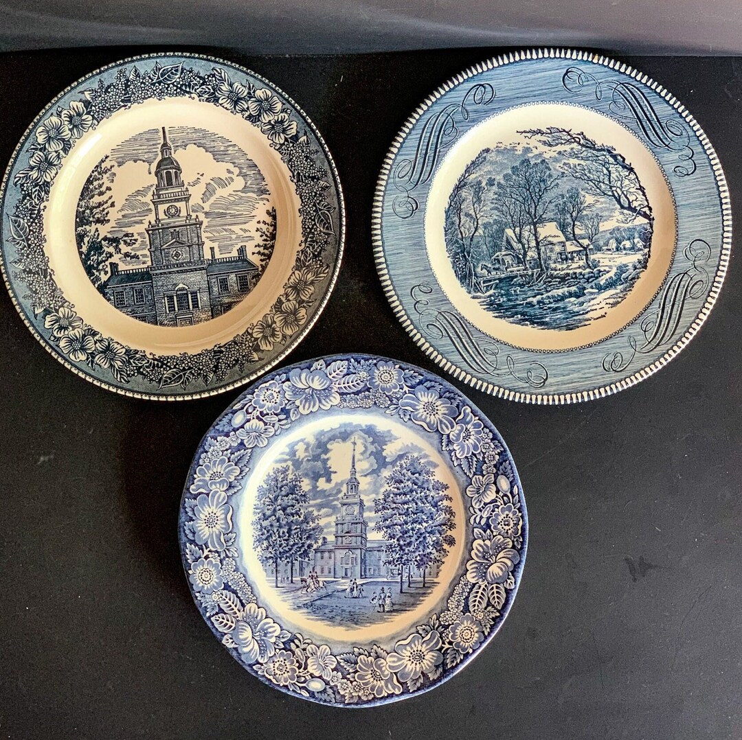 Vintage Ironstone Blue Transferware Plate Liberty Blue or Cavalier ...