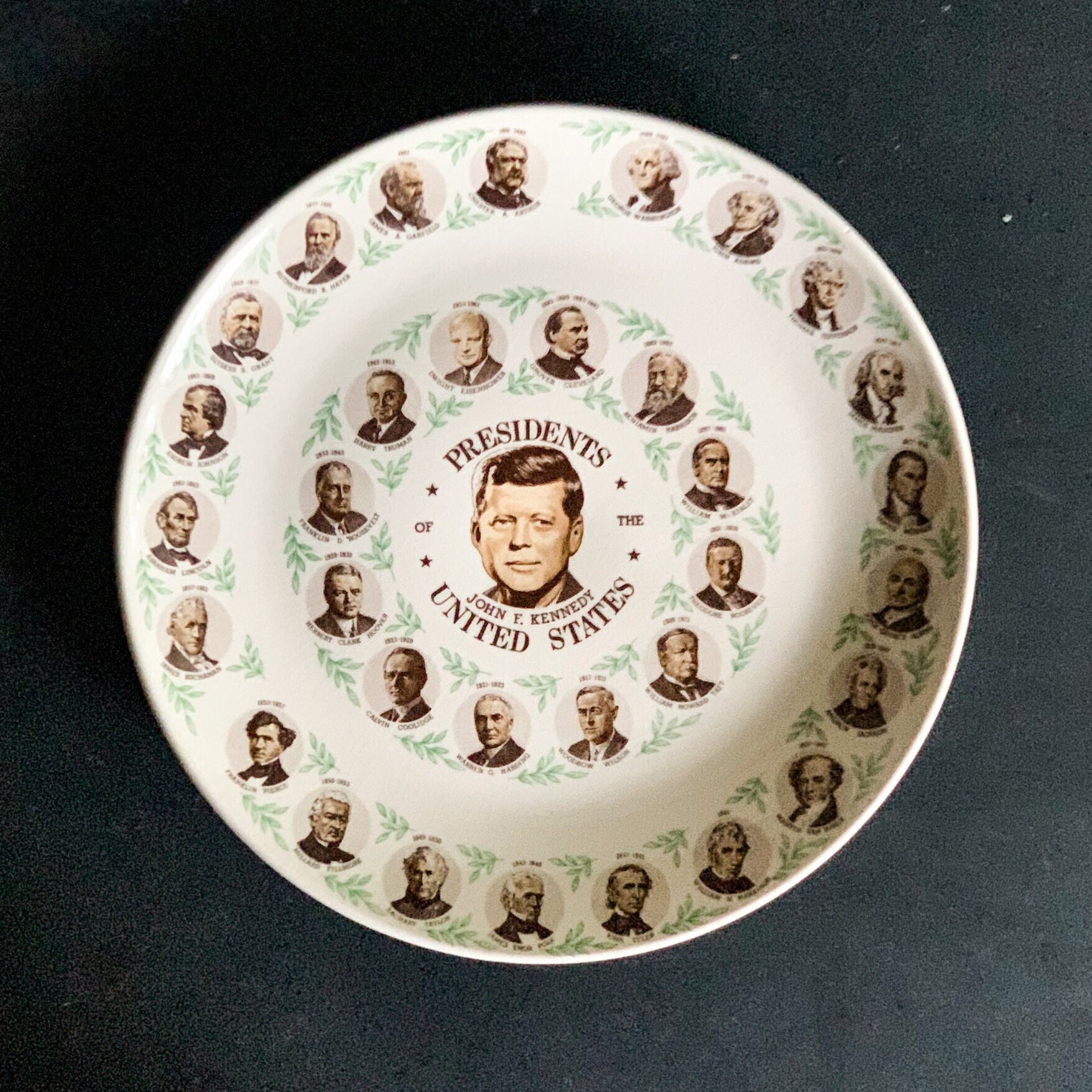 Vintage Souvenir Plate Presidents of the United States John F - Etsy
