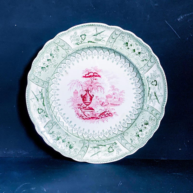 Green Transferware - Etsy