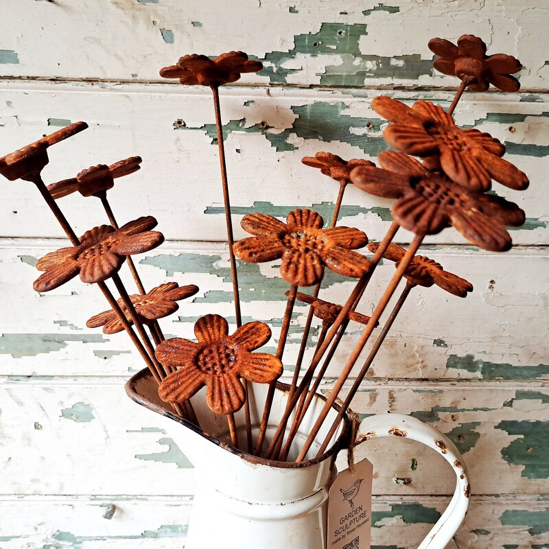 Metal Garden Flowers - Etsy