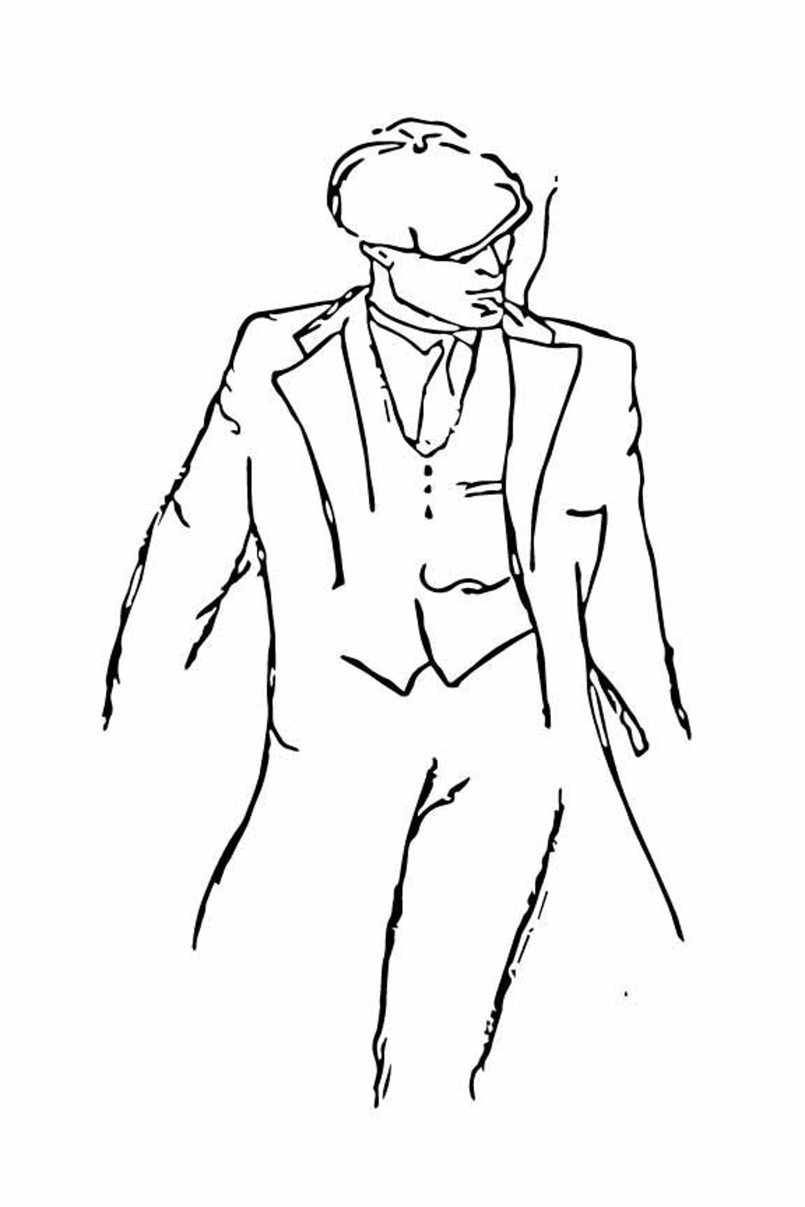 Peaky Blinder Line Drawing / Minimalist Art / Vintage Art / Digital ...