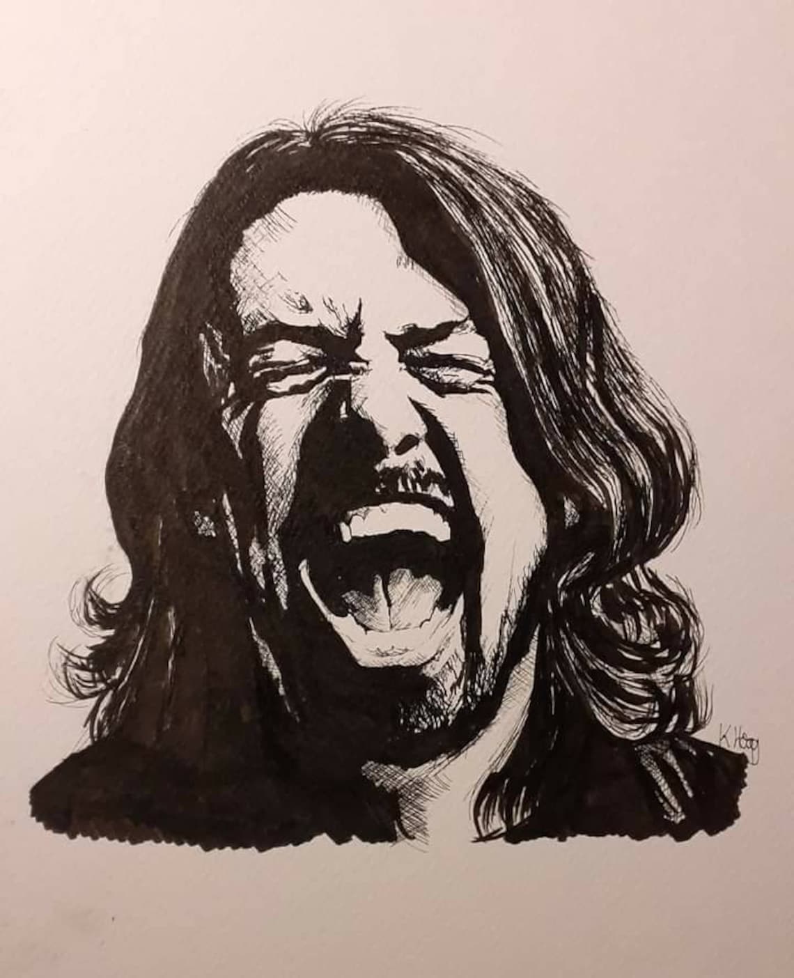 Screaming Dave Grohl A4 Print - Etsy