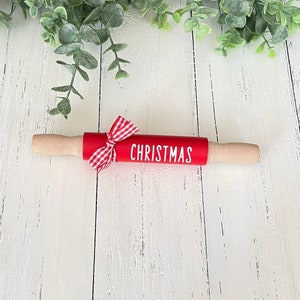 Christmas Rolling Pin, Mini Wood Rolling Pin, Christmas Decor ...