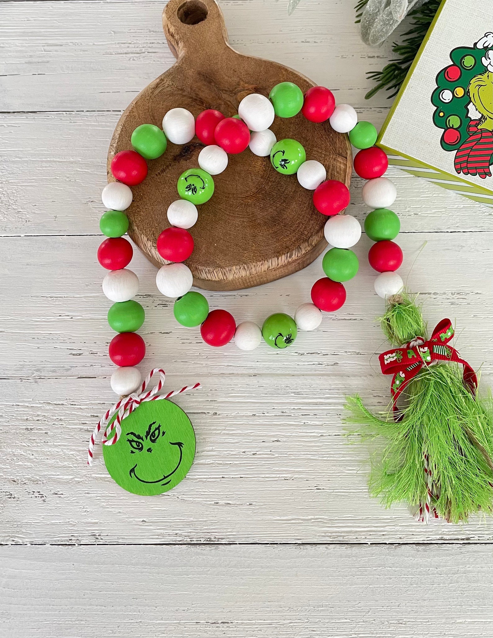 Farmhouse Grinch Garland Grinch Decor Christmas Garland - Etsy