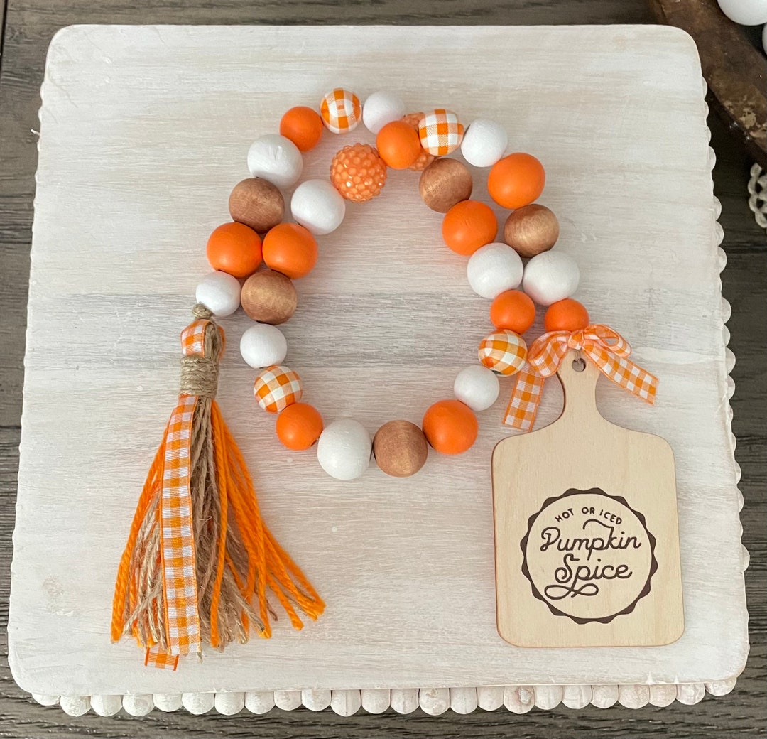 Pumpkin Spice Garland, Fall Decor, Farmhouse Tiered Tray Decor, Fall ...