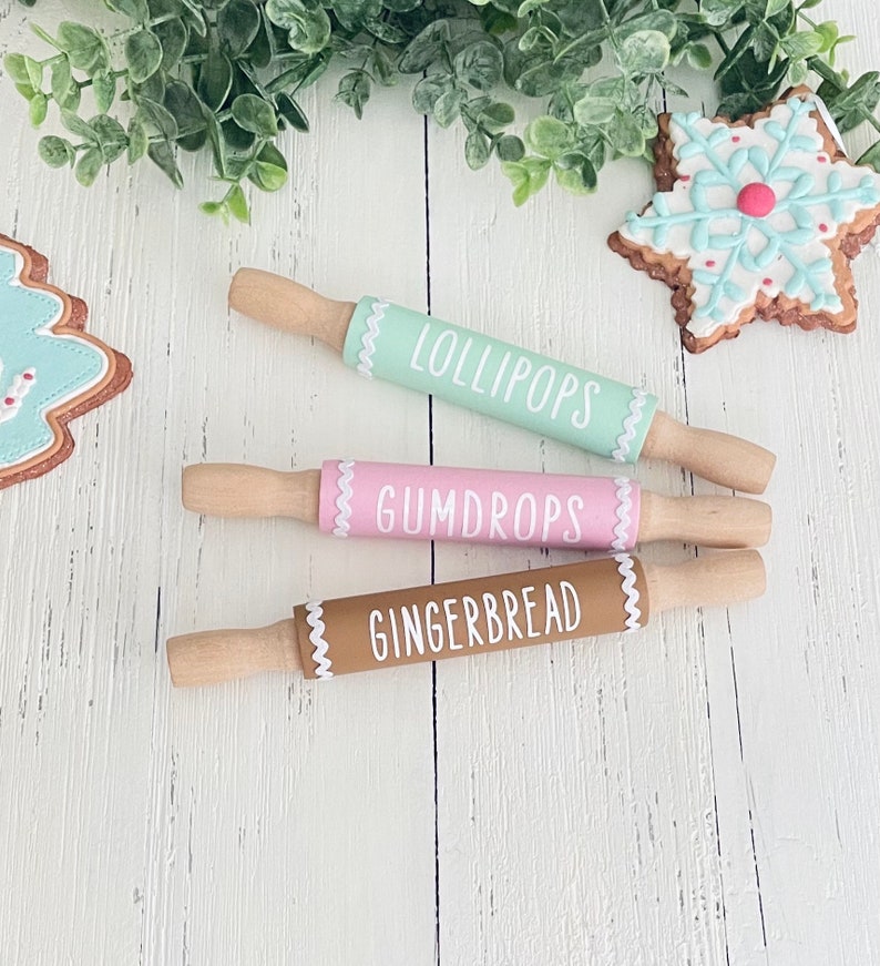 Pastel Gingerbread Rolling Pins Christmas Tiered Tray Decor Pastel ...