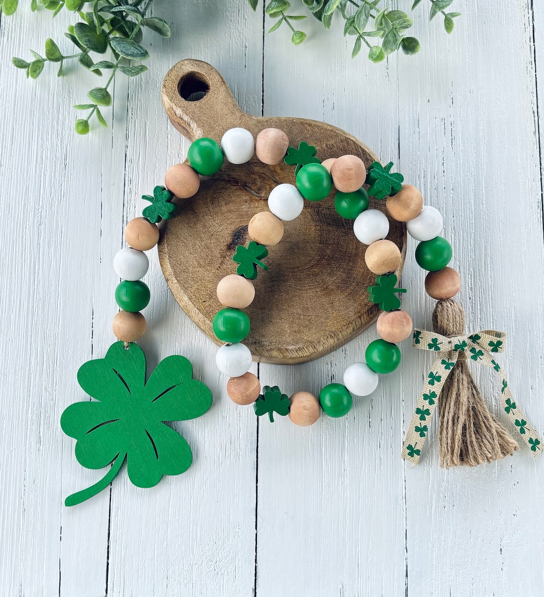 Farmhouse St. Patricks Day Garland Clover Shamrock Garland St Pattys ...