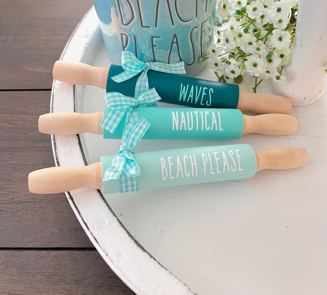 Farmhouse Beach Rolling Pins, Beach Decor, Mini Wood Rolling Pins ...