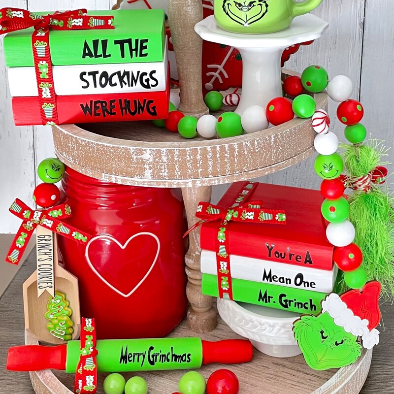 Grinch Tiered Tray Decor - Etsy