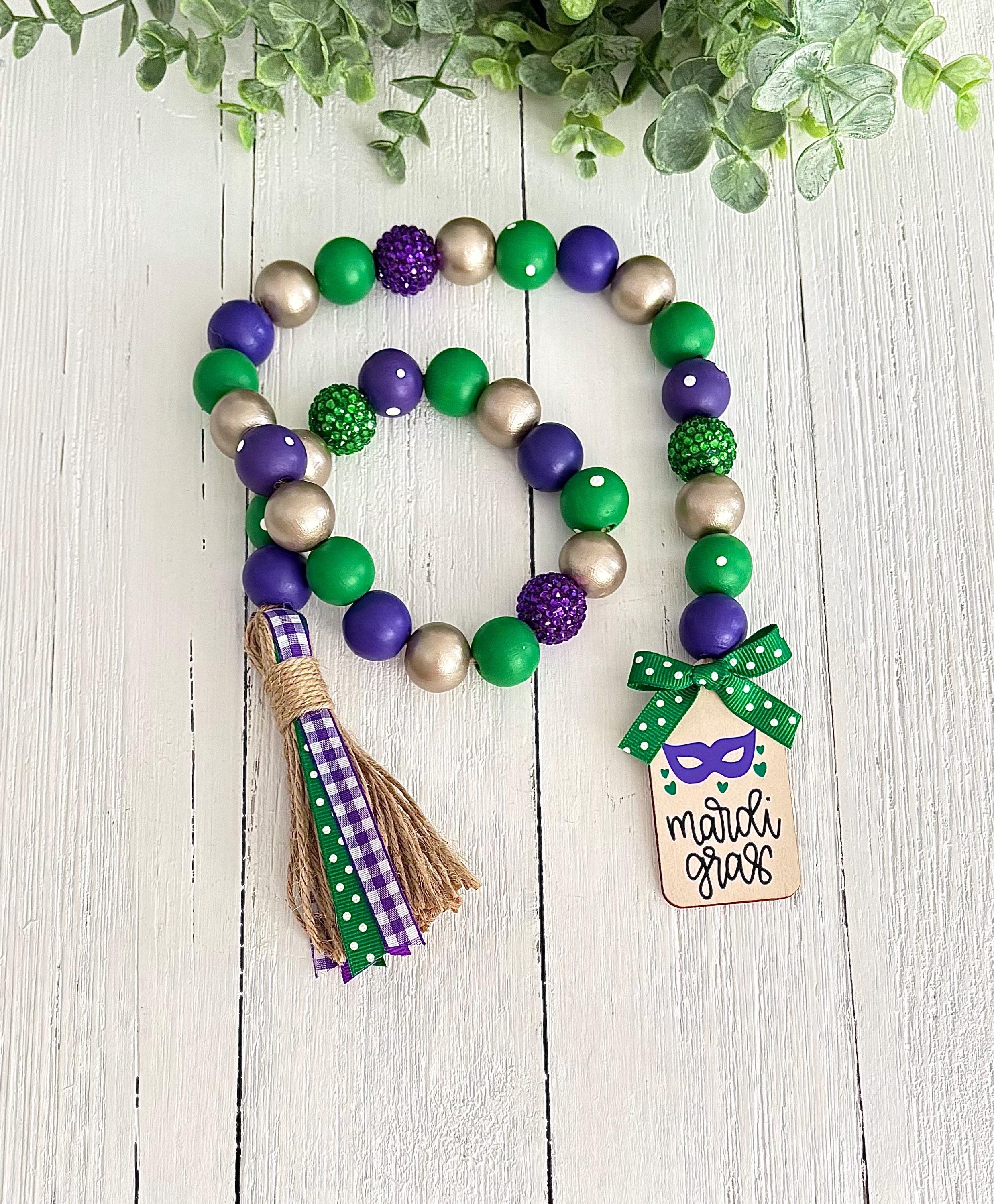 Farmhouse Mini Wood Book Stack Mardi Gras Wood Books Mardi Gras Decor ...