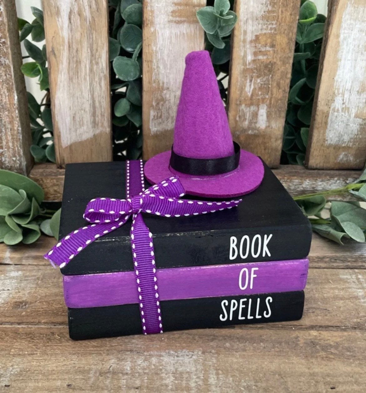 Wood Book Stack Mini Book Stack Halloween Book Stack - Etsy