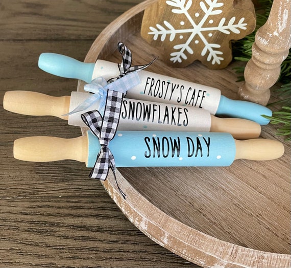 Farmhouse Rolling Pin Christmas Rolling Pin Farmhouse Winter - Etsy