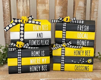 Let It Snow Book Stack Mini Wood Books Book Stack Christmas - Etsy