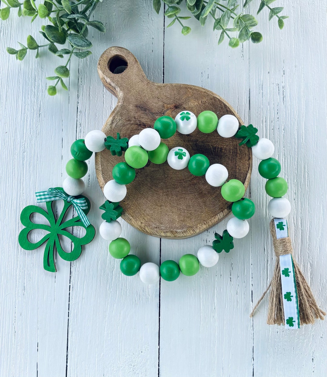 Farmhouse St. Patrick’s Day Garland Clover Shamrock Garland St Patty’s ...