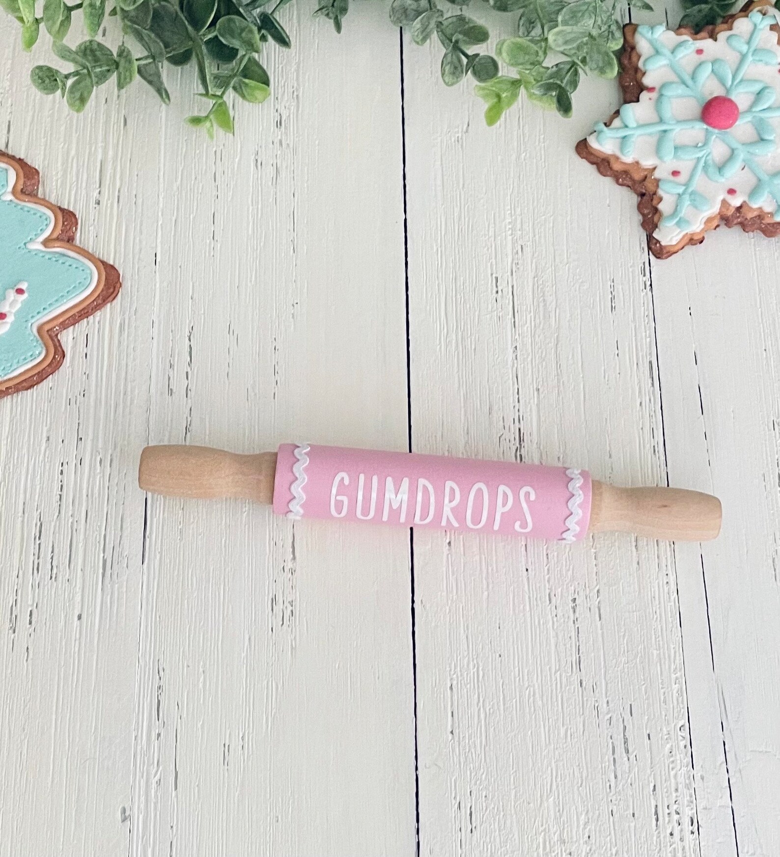 Pastel Gingerbread Rolling Pins Christmas Tiered Tray Decor Pastel ...