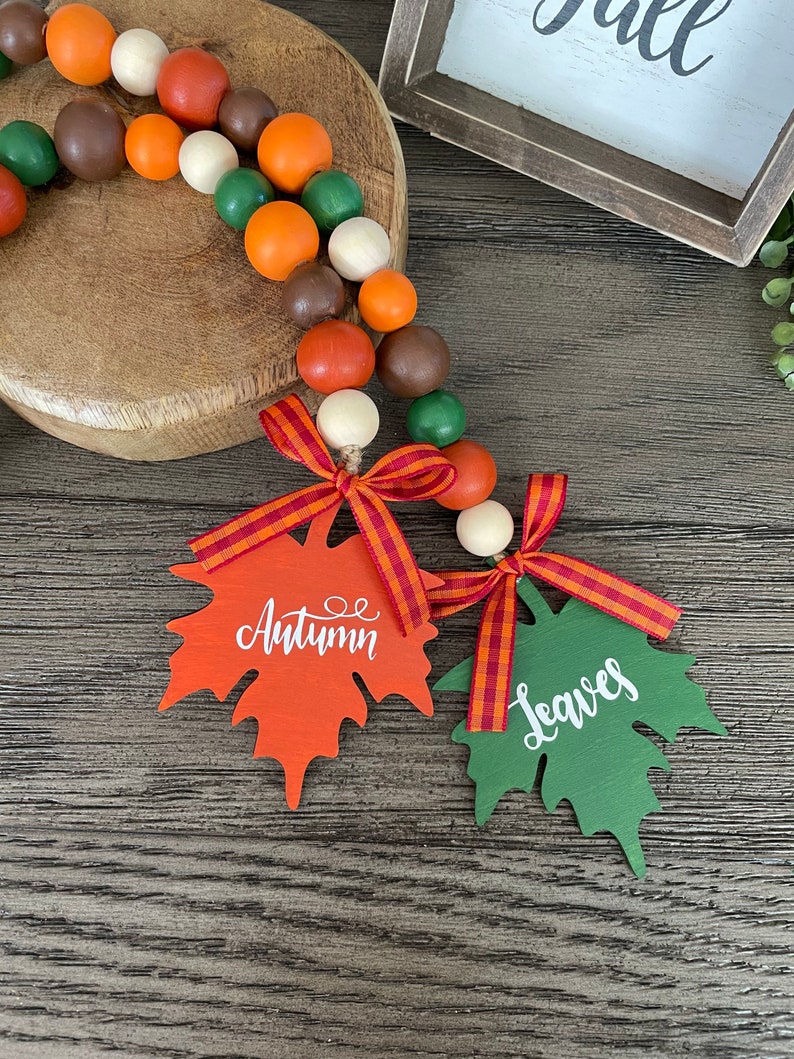 Fall Garland, Wood Beads Garland, Wooden Beads, Farmhouse Decor ...