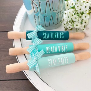 Farmhouse Beach Rolling Pins, Beach Decor, Mini Wood Rolling Pins ...